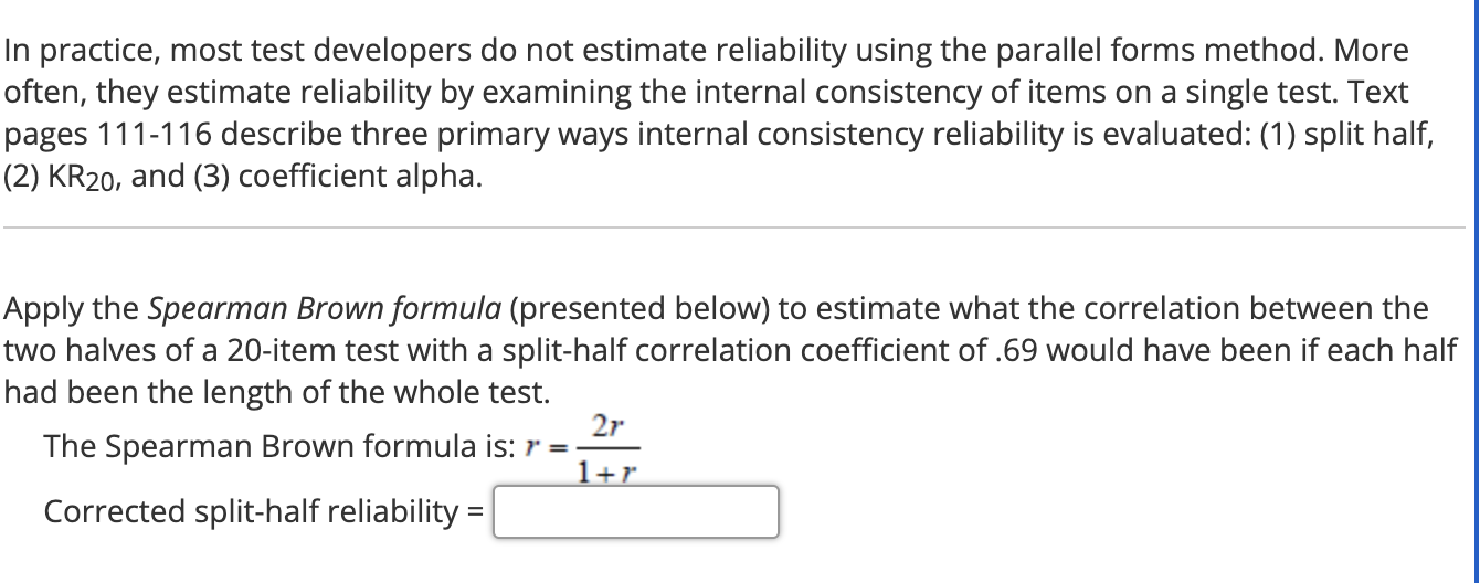 Solved In practice, most test developers do not estimate | Chegg.com