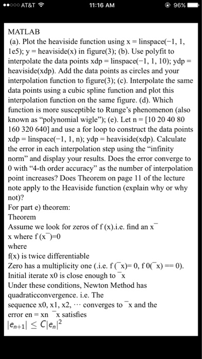 Solved (a). Plot the heaviside function using x = linspace | Chegg.com