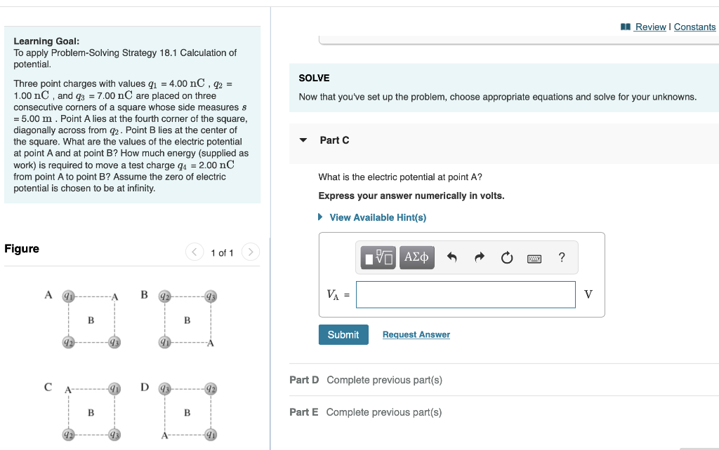 Solved Review Constants Learning Goal: To apply Problem | Chegg.com