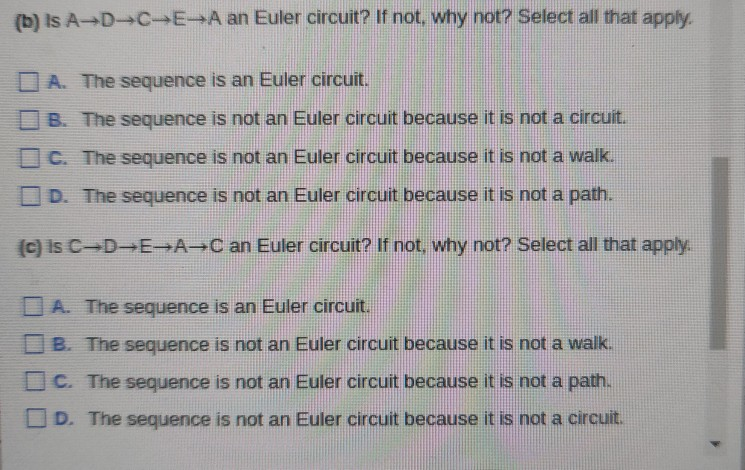 Solved Determine which of these sequences show Euler | Chegg.com