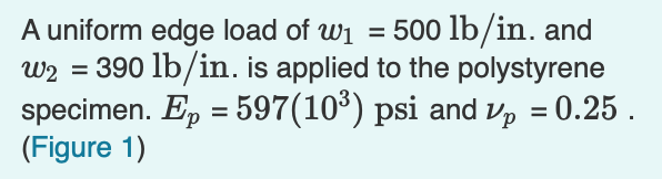 Solved w a b A uniform edge load of wi = 500 lb/in. and W2 | Chegg.com