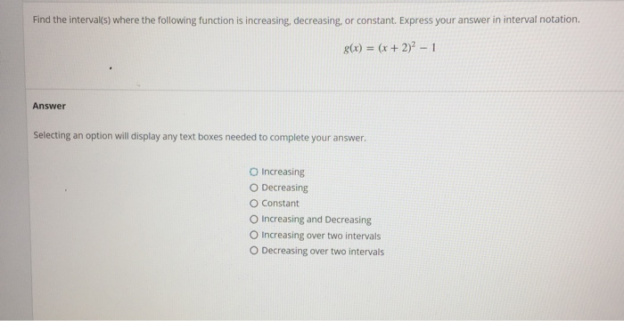 Solved Find the intervals) where the following function is | Chegg.com