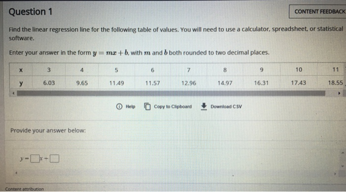 Solved Question 1 CONTENT FEEDBACK Find the linear | Chegg.com