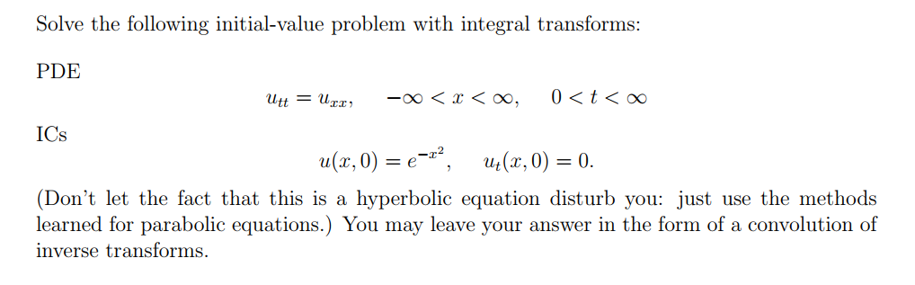 Solved Solve the following initial-value problem with | Chegg.com