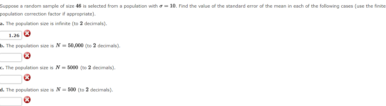 Solved Suppose a random sample of size 46 is selected from a | Chegg.com