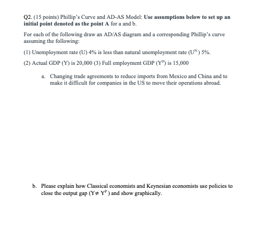 Solved Q1. (20 ﻿points) ﻿Consider an economy in the United | Chegg.com