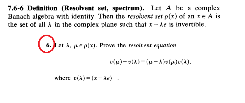 Solved 7.6-6 Definition (Resolvent set, spectrum). Let A be | Chegg.com