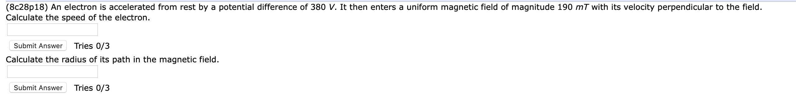 Solved (8c28p18) An electron is accelerated from rest by a | Chegg.com