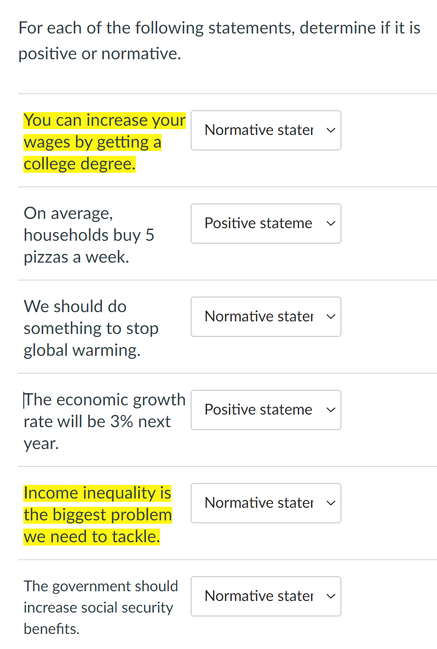 Solved For each of the following statements, determine if it | Chegg.com
