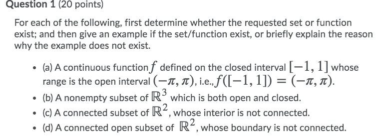 Solved Question 1 (20 points) For each of the following, | Chegg.com