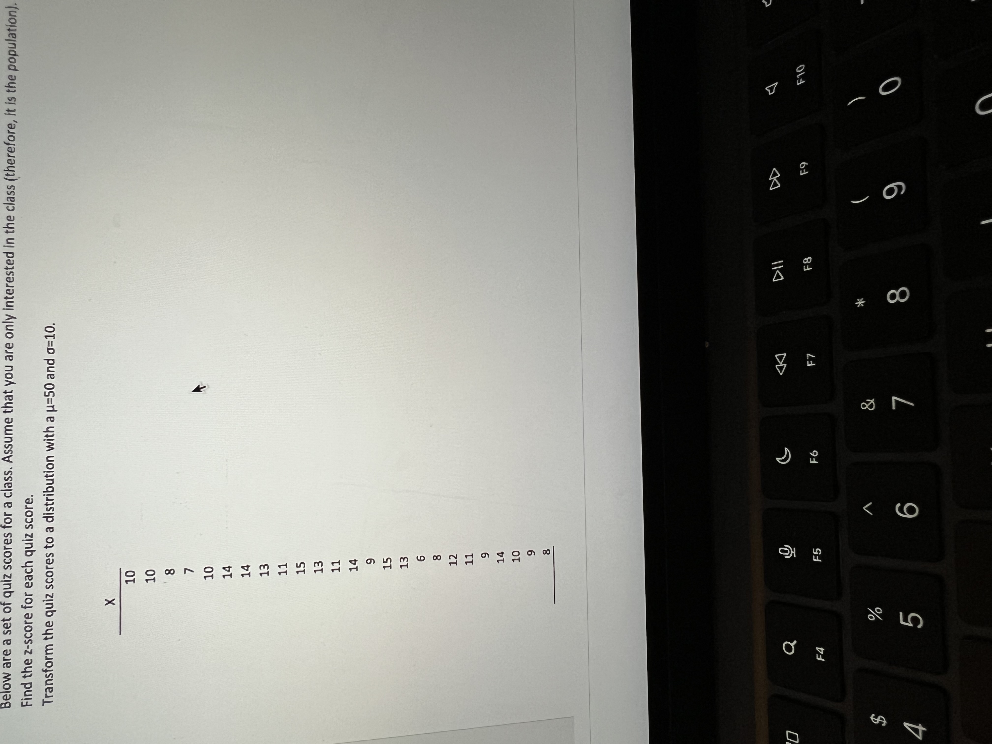 Solved Below are a set of quiz scores for a class. Assume | Chegg.com