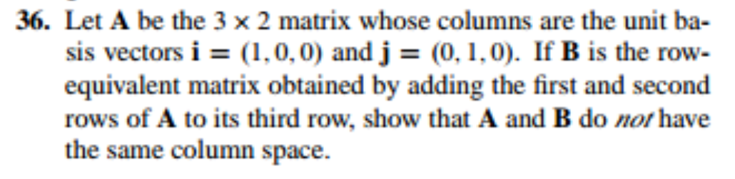 Solved 36. Let A be the 3×2 matrix whose columns are the | Chegg.com