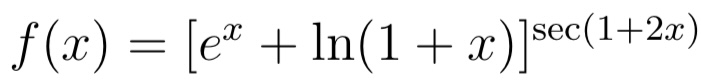 Solved f(x)=[ex+ln(1+x)]sec(1+2x) | Chegg.com
