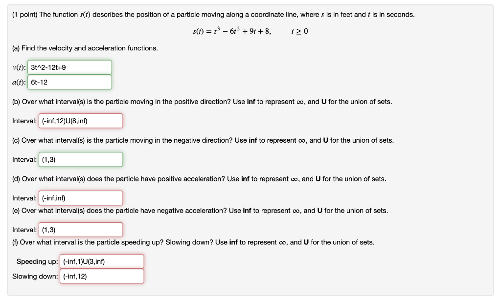 Solved 1 Point The Function S T S T Describes The