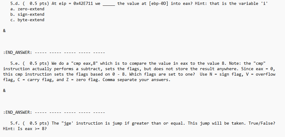 Solved Figure 9 - For Loop Part 15.d. ( 0.5 pts) At eip | Chegg.com