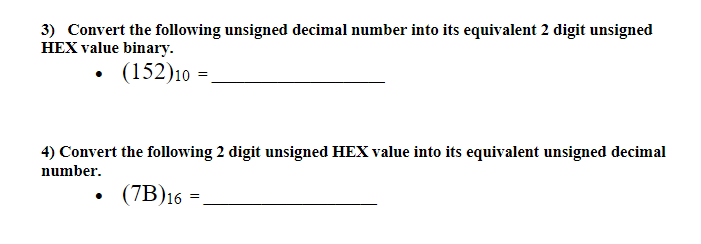Solved 3) Convert the following unsigned decimal number into | Chegg.com