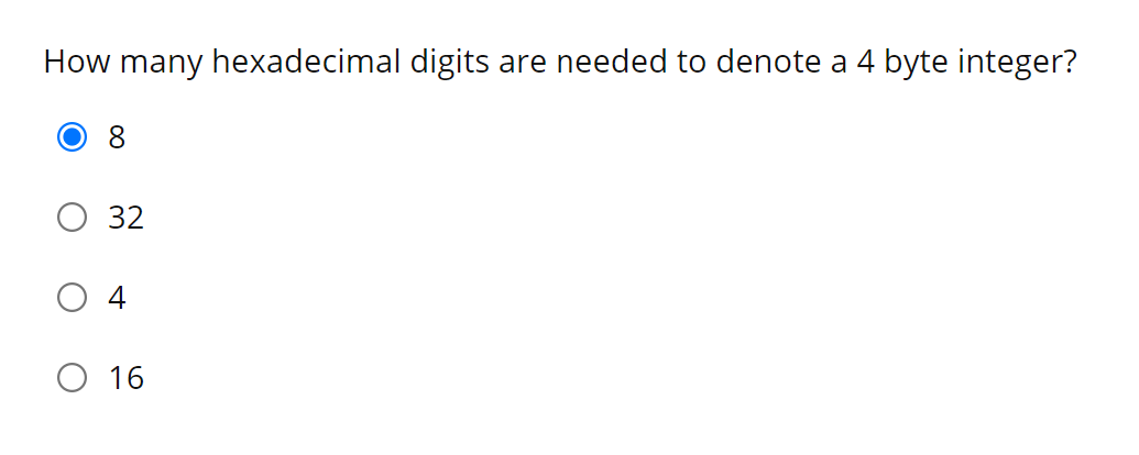 Solved How many hexadecimal digits are needed to denote a 4 | Chegg.com
