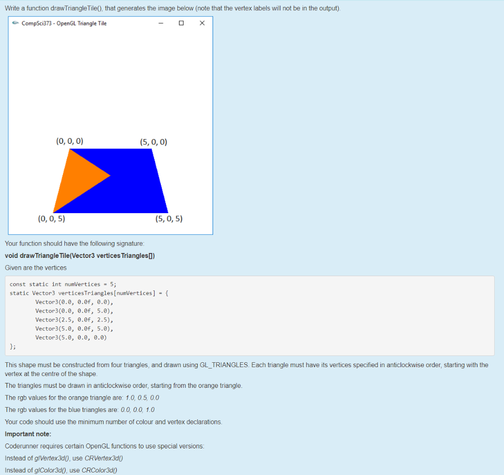 c++ Write a function drawTriangleTile(), that | Chegg.com