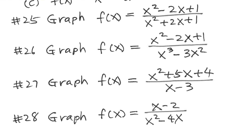 Solved = (C) #25 Graph f(x) = x2-2x+1 x2+2x+ #26 Graph f (x) | Chegg.com