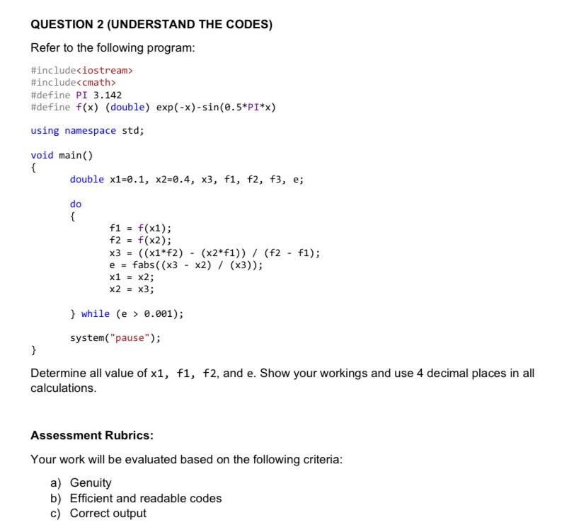 Solved QUESTION 2 (UNDERSTAND THE CODES) Refer to the | Chegg.com