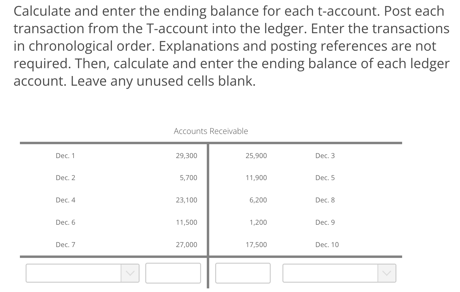 Solved Calculate and enter the ending balance for each | Chegg.com