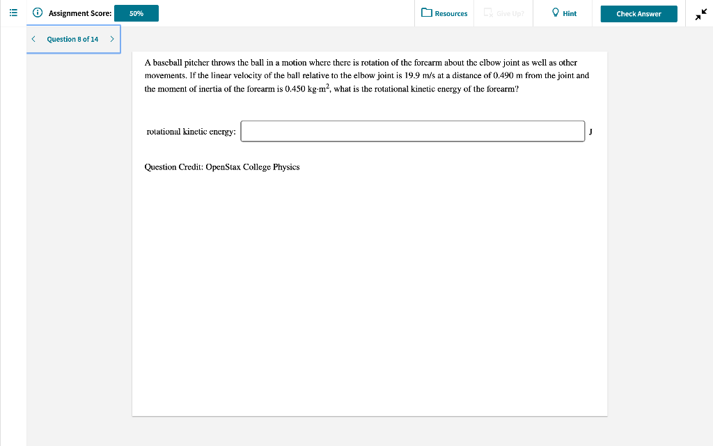 Solved Assignment Score: 50% Resources Give Up Hint Check | Chegg.com