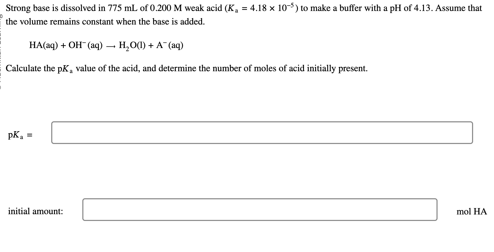 Solved Strong base is dissolved in 775 ﻿mL of 0.200 ﻿M weak | Chegg.com