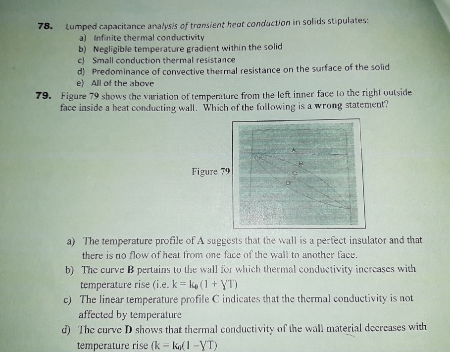 Solved 78. Lumped capacitance analysis of transient heat | Chegg.com