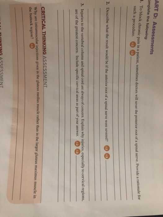 Solved ART D: Assessments omplete the following: . To block | Chegg.com