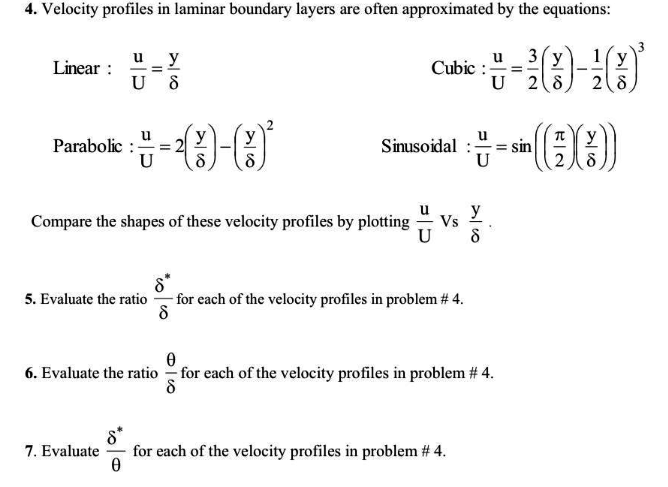 Solved 4. Velocity profiles in laminar boundary layers are | Chegg.com