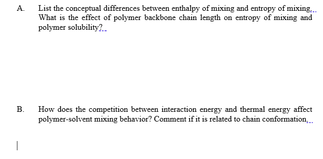 Solved A. List the conceptual differences between enthalpy | Chegg.com