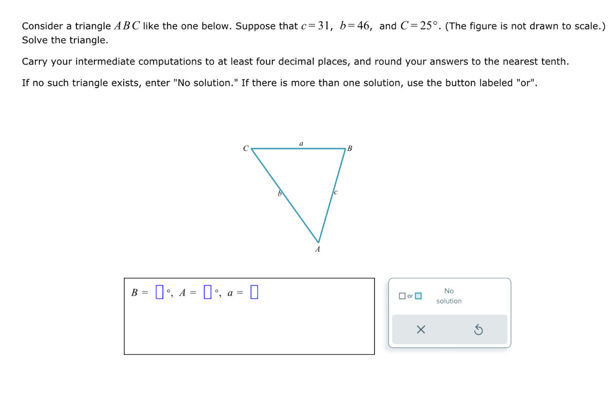 Solved Consider a triangle ABC like the one below. Suppose | Chegg.com