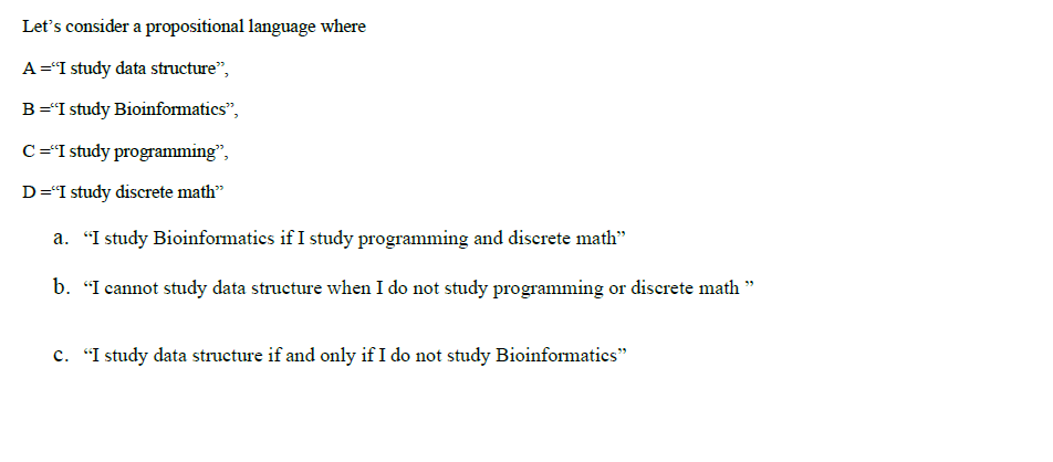 Solved Let's consider a propositional language where A= Solved Let's consider a propositional language where A=