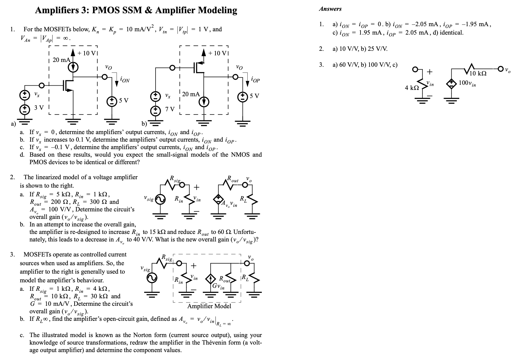Solved Show me ﻿the steps to ﻿solve this step by ﻿step.PMOS | Chegg.com