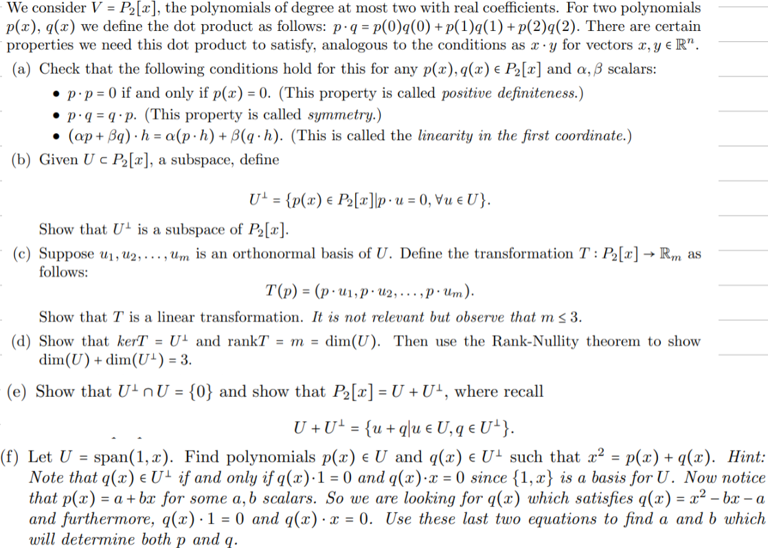 Solved We consider V=P2[x], the polynomials of degree at | Chegg.com