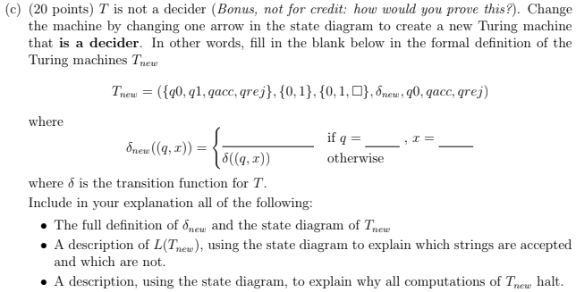Solved 1. Consider the Turing machine T over the input | Chegg.com