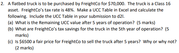 Solved A flatbed truck is to be purchased by FreightCo for | Chegg.com