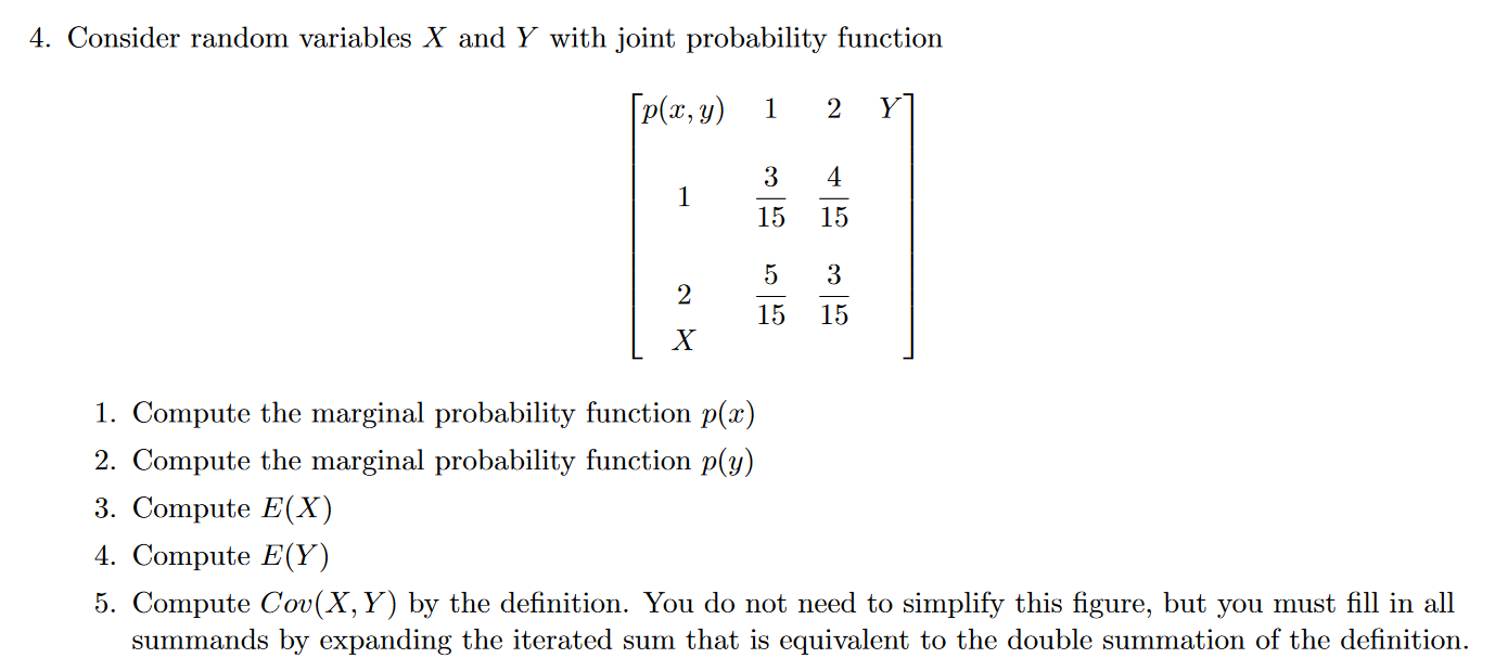 Solved Consider random variables X and Y with joint | Chegg.com