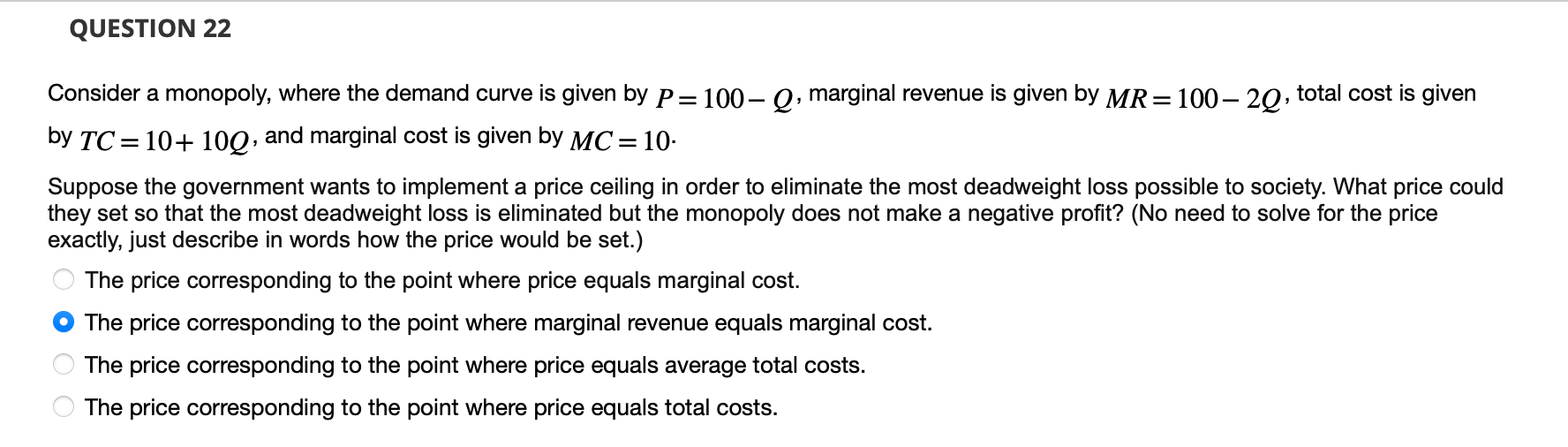 Solved Consider a monopoly, where the demand curve is given | Chegg.com