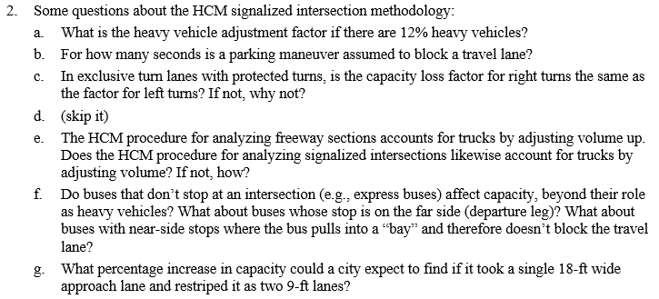 2. Some questions about the HCM signalized | Chegg.com