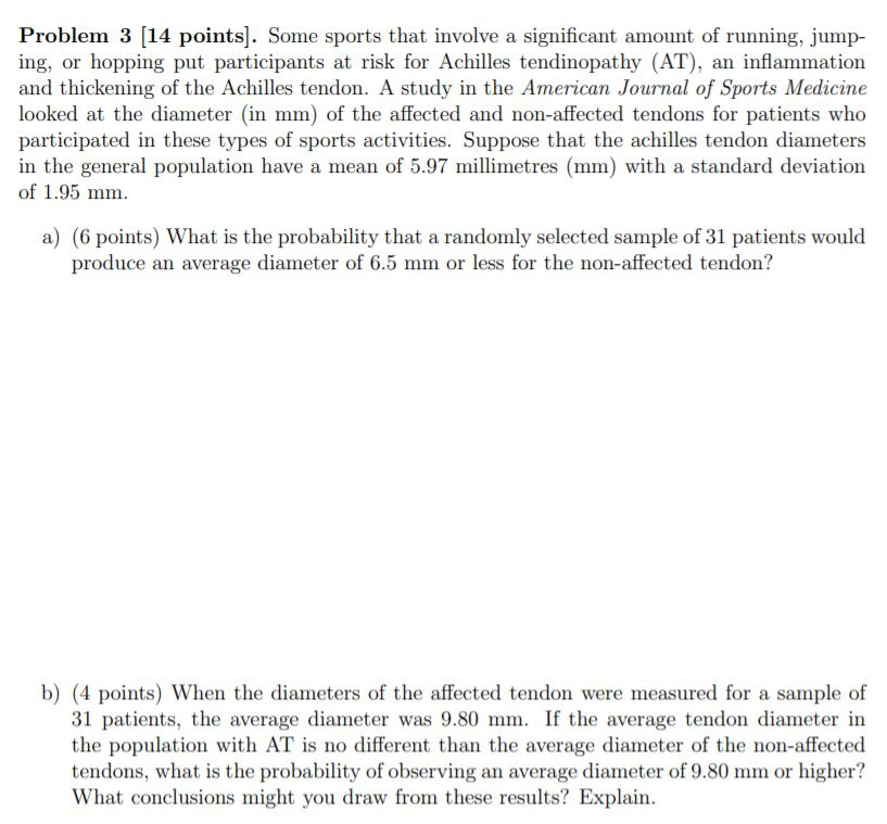 Solved Problem 3 (14 points). Some sports that involve a | Chegg.com