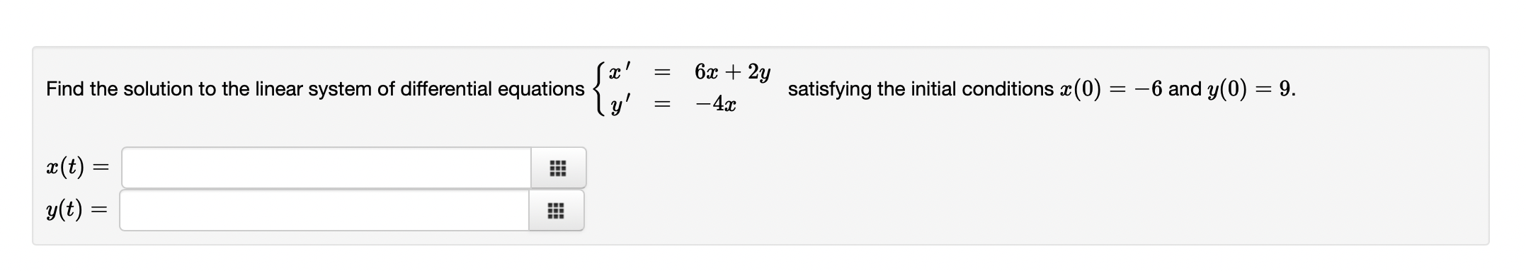 Solved Find the solution to the linear system of | Chegg.com