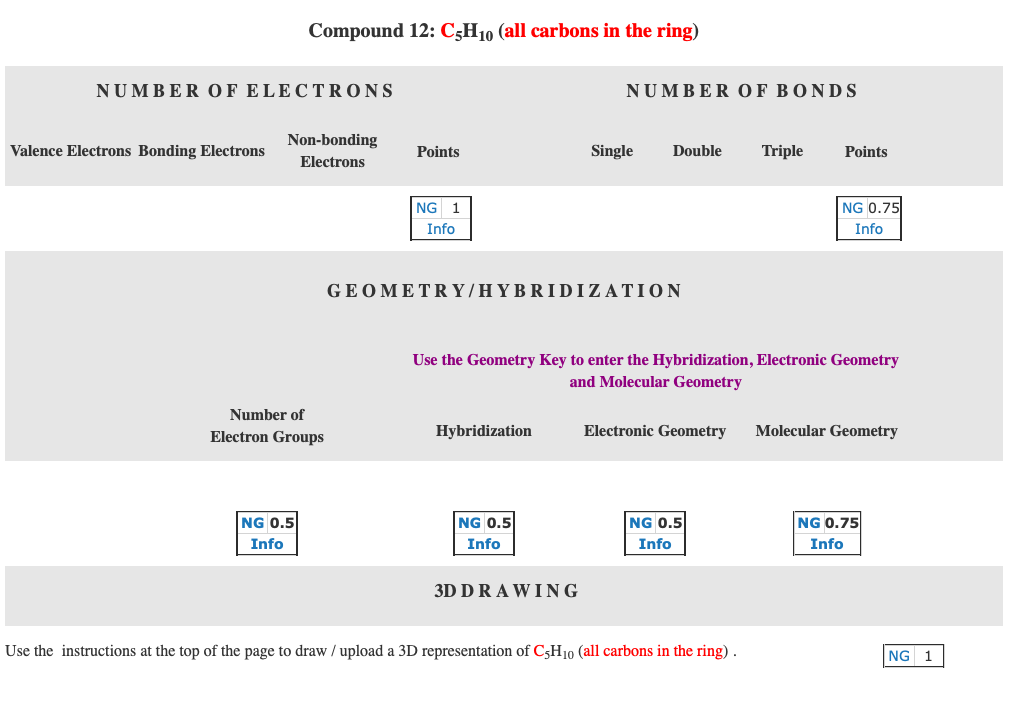 Solved Compound 12: C3H10 (all carbons in the ring) NUMBER | Chegg.com