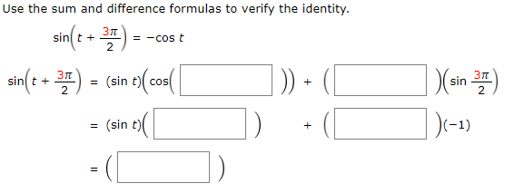 Solved Use the sum and difference formulas to verify the | Chegg.com