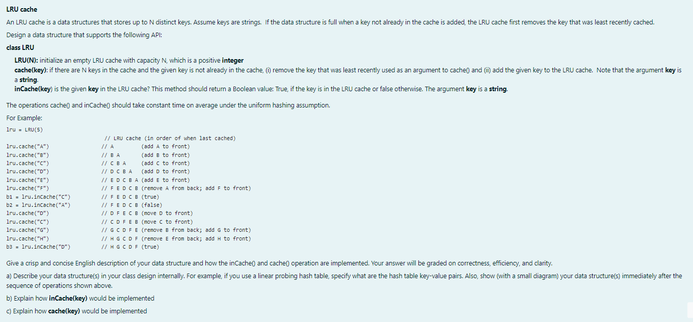 Solved Design a data structure that supports the following | Chegg.com
