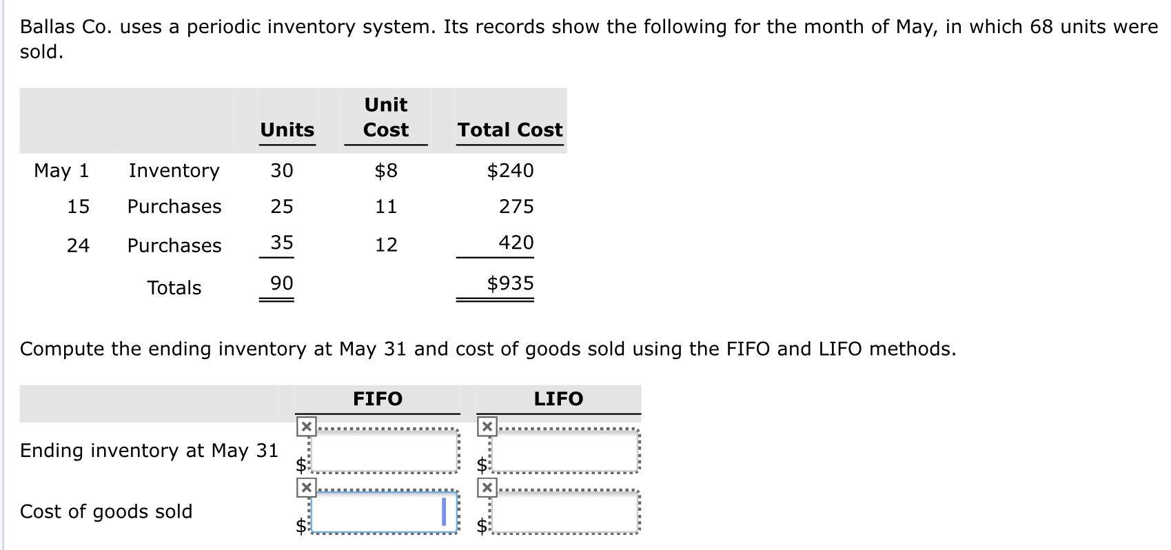 Solved Ballas Co. uses a periodic inventory system. Its | Chegg.com
