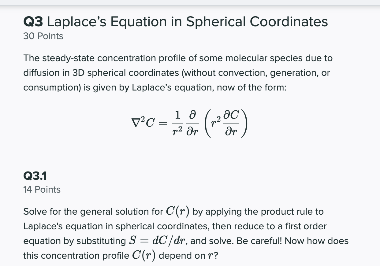 Q3 Laplace's Equation in Spherical Coordinates 30 | Chegg.com