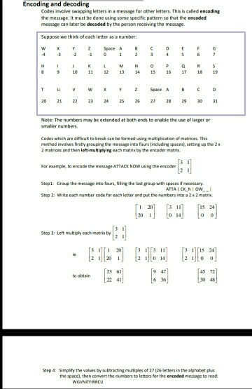 Solved Encoding and decoding Codes moive swapping letters in | Chegg.com