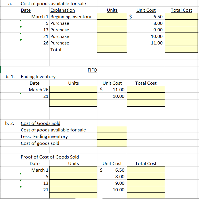 P6.2 Determine cost of goods sold and ending | Chegg.com
