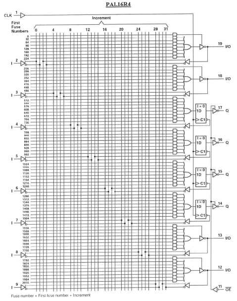 Solved PAL16R4 Fuse number = Firsi fuse ramber + IncrementA | Chegg.com
